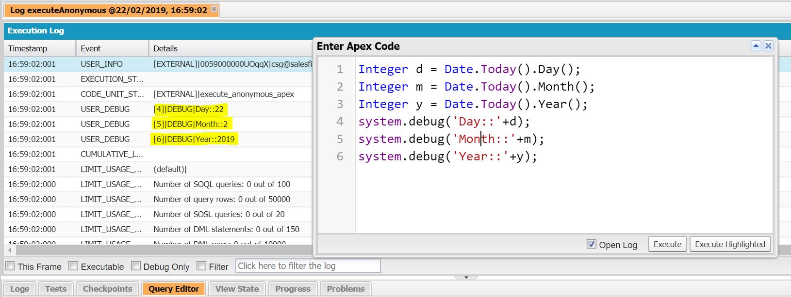 How To Get Day Month And Year Values Using Apex Class In Salesforce